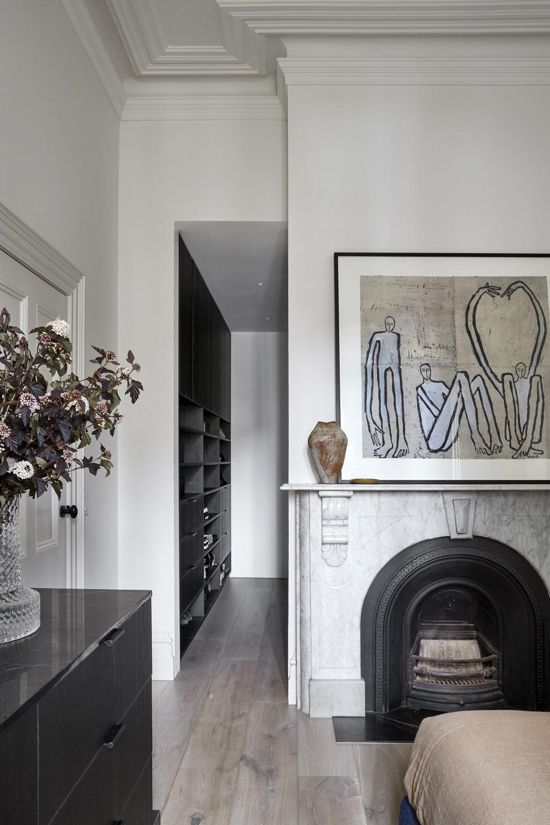 Grey Timber Flooring with Extra-Wide Floorboards at Hidden House